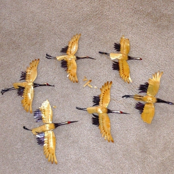 Vintage | Accents | 6 Vintage Flying Geese Christmas Tree Ornaments ...